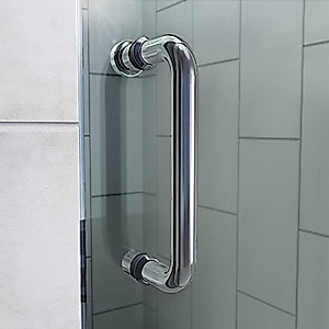 DreamLine Flex 38-42 in. W x 72 in. H Semi-Frameless Pivot Shower Door in Brushed Nickel