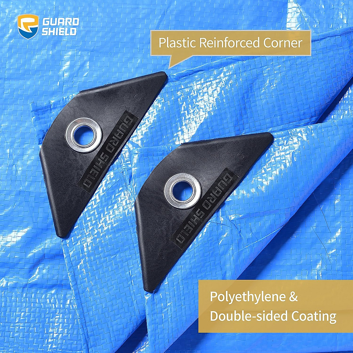 GUARD SHIELD Blue Tarp Waterproof Multi Purpose Outdoor Poly Tarp Cover 6x6 Feet Lightweight 5mil