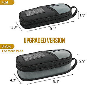 OneTigris Pencil Case for Boys - Pencil Pouch for Boys School Office Supplies Stationery, Zipper Multi-Slot Large Capacity Pencil Bag Organizer with Pens Sleeve Holder for Adults Children Men Women