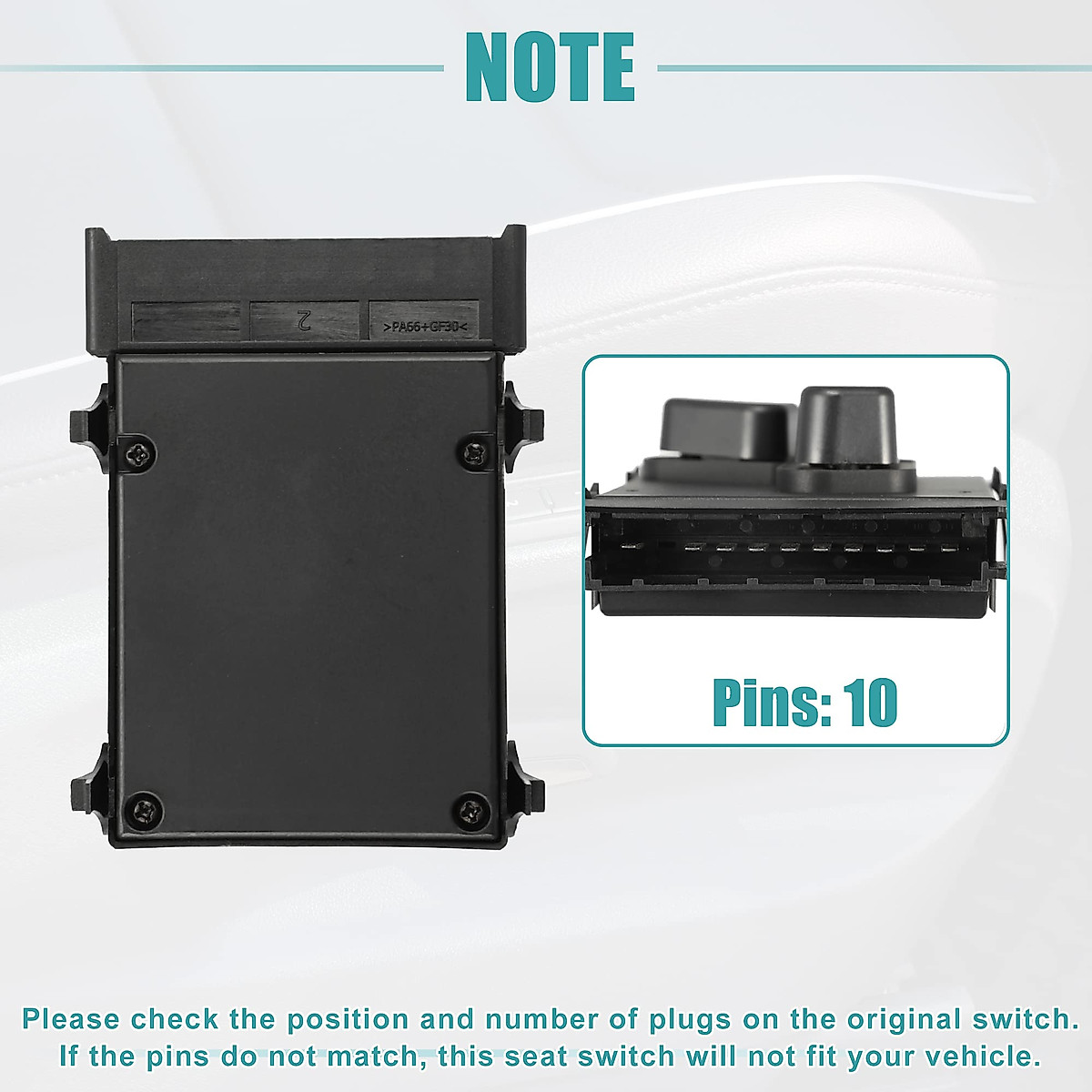 ACROPIX Front Left Side Car Power Seat Switch Control Adjustment Adjust Recline Recliner Switch Fit for Chrysler 200 - Pack of 1 Black