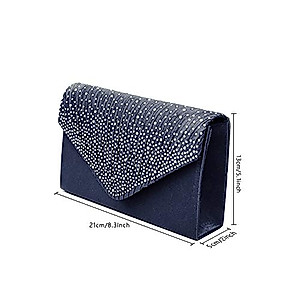 Groupcow New Ladies Evening Handbags Bridal Wedding Bag Handbag (Navy Blue)