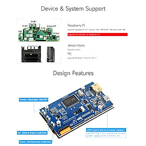 waveshare 3.5inch IPS Capacitive Touch LCD Display, Compatible with Raspberry Pi 5/4B/3B/Zero/Zero W/Zero 2W/Pico/Pico W/Pico WH, 480×800, Adjustable Brightness