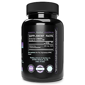 Selenium Capsule Supplement | 200mcg | Support Healthy Antioxidant, Immune, Reproductive,and Thyroid Health* | Non-GMO, 3rd Party Tested | 200 Capsules