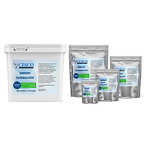 Sodium Thiosulfate Pentahydrate 15 lbs by Cesco Solutions - for Pools, Aquarium, Pond - Technical-Grade for Hot Tubs