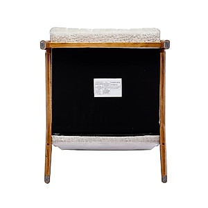 i-POOK Mid-Century Modern Chair, Accent Arm Chair with 3.94" Thick Removable Cushion, Wood Frame Chair for Living Room, Reading Room, Lounge, Beige