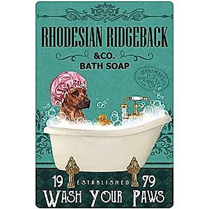 Rhodesian Ridgeback Metal Tin Sign Rhodesian Ridgeback Co.Bath Soap Funny Poster Cafe Living Room Kitchen Bathroom Home Art Wall Decoration Plaque Gift