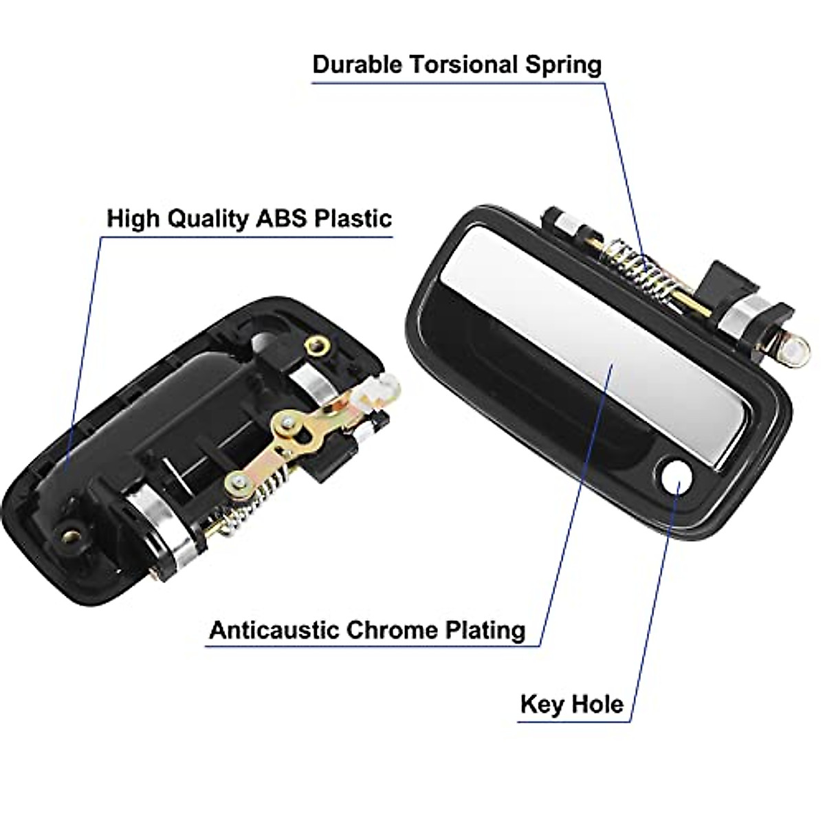 BINWUHI 2Pcs Outside Exterior Front Left Driver Side & Right Passenger Side Door Handles Compatible with 1995-2004 Toyota Tacoma, 2004-2012 Toyota Hilux, Replace 769MX, 768MX, 6922035030, 6921035030