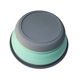 GLE2016 3 PCs Food Grade Silicone Collapsible Bowl Lunch Box - Expandable Food Storage Containers Set -Silicone Salad Bowl with Lid Portable