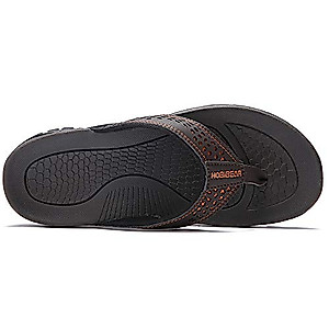 KIIU Mens Flip Flop Indoor and Outdoor Thong Sandals Beach Slippers Brown 2, 14.