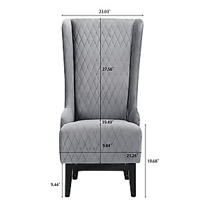 Accent Chair Gray, Fabric Chair Armless Comfy Modern Home Furniture for Living Room 23.03" L X 30.31" W 46.46" H