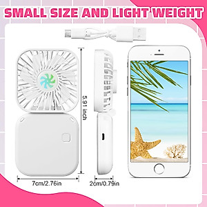 16 Pcs Necklace Fans Bulk, Mini Portable Fan, USB Rechargeable Battery 3 Speed Air Circulatory Fan, Small Personal Hands Free Fan, Cooling Folding Electric Desk Fan for Sports Home Travel Office