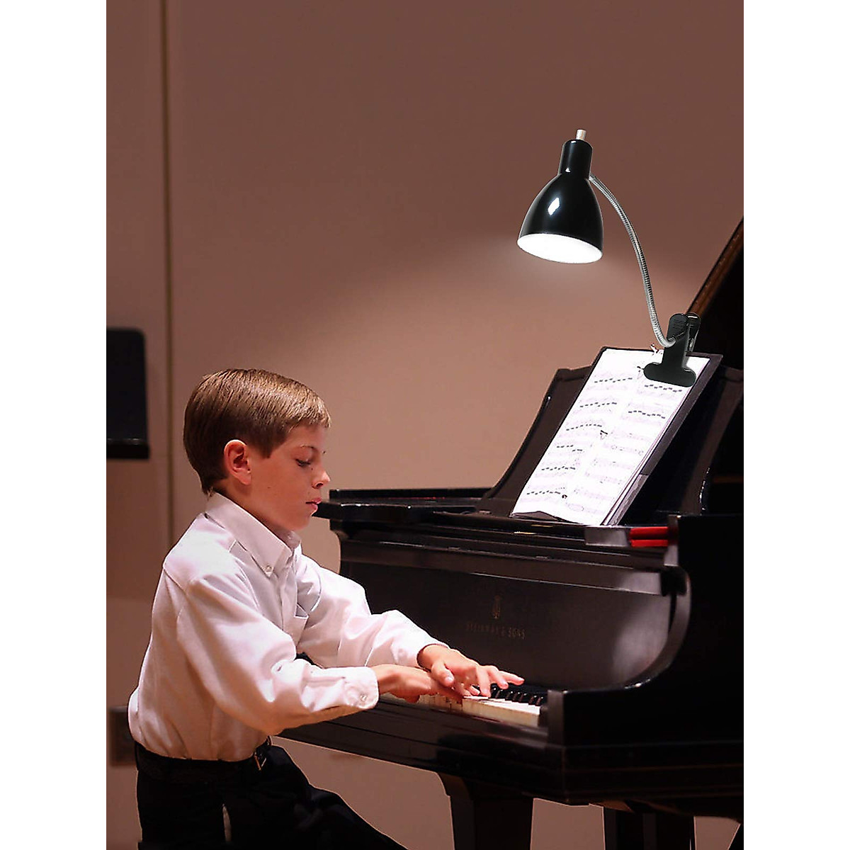 Desk lamp Eye-Caring Table Lamps, 360°Rotation Gooseneck Clip on Lamp Reading Light Portable Reading Book Light, Clamp Light, Study Desk Lamps for Bedroom and Office Home Lighting (Black)