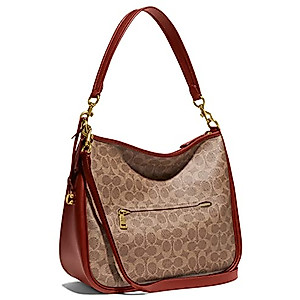 COACH Coated Canvas Signature Cary Shoulder Bag Tan Rust One Size