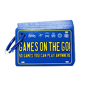 Games on the Go by Continuum Games - Portable Roadtrip Family Games to Challenge and Entertain for 2+ players , Blue