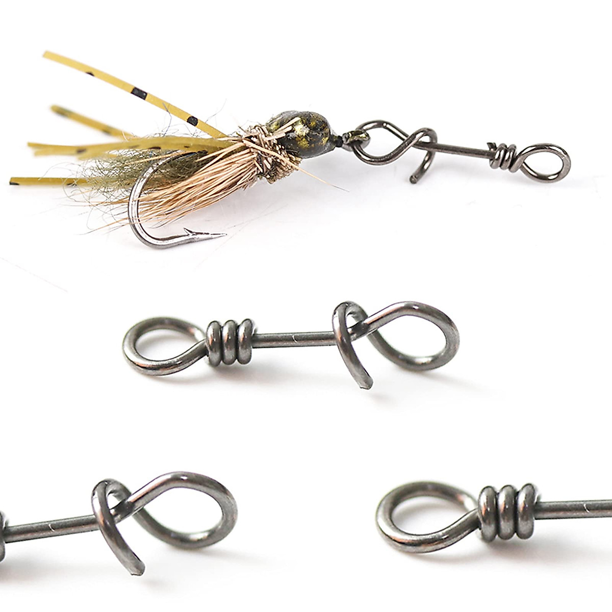 Maxcatch Fly Fishing Twist Clips for Quick Change Flies, Hooks, 10-Pack (Small (10pc/pack))