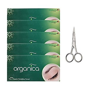 Organica Threading Thread Pack of 5 (5 x 8 spools) with Behal International Scissor