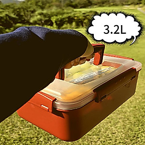 Generic Food Storage Container Kimchi Fermentation Compatible with Samsung LG All Refrigerator 7L 3.2L Set, RED