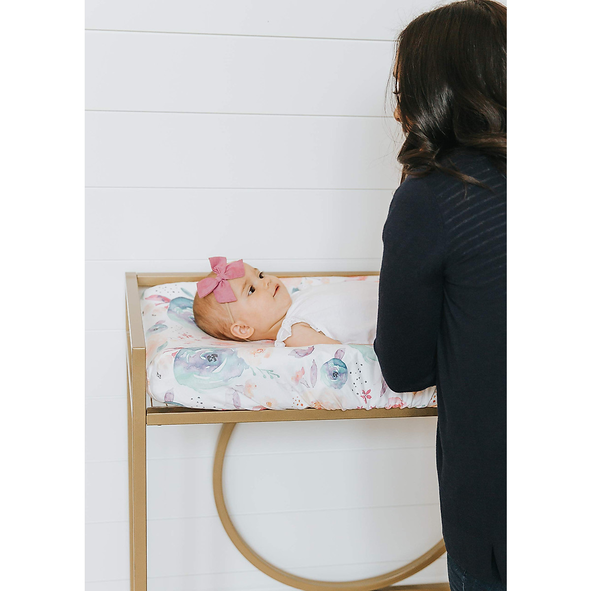 Premium Knit Diaper Changing Pad Cover"Bloom" by Copper Pearl