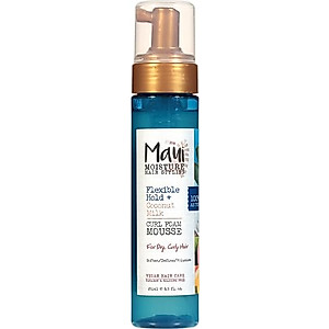 Maui Moisture Flexible Hold + Coconut Milk Curl Foam Mousse, for Curly Hair Styling, No Drying Alcohols, Parabens or Silicone, 8.5oz