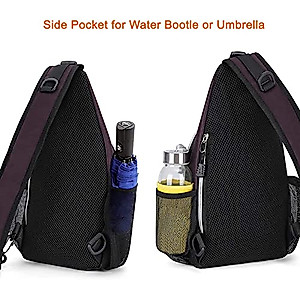 MOSISO Mini Sling Backpack,Small Hiking Daypack Travel Outdoor Casual Sports Bag, Purple