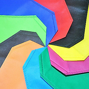 HoYuanFlo 10PCS Reusable Tote Bags Travel To-Go Kicthen Dining Food Non-woven Fabric Shopping Grocery Bags with Handles