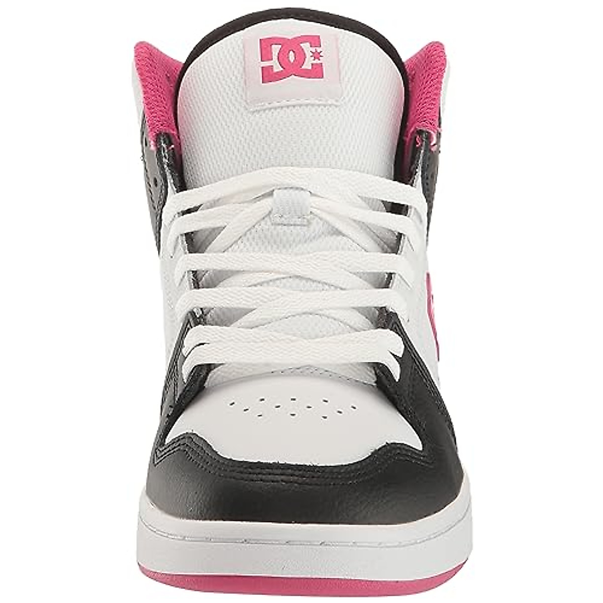 DC Women's Manteca 4 High Top Skate Shoe, Black/White/Pink, 7.5