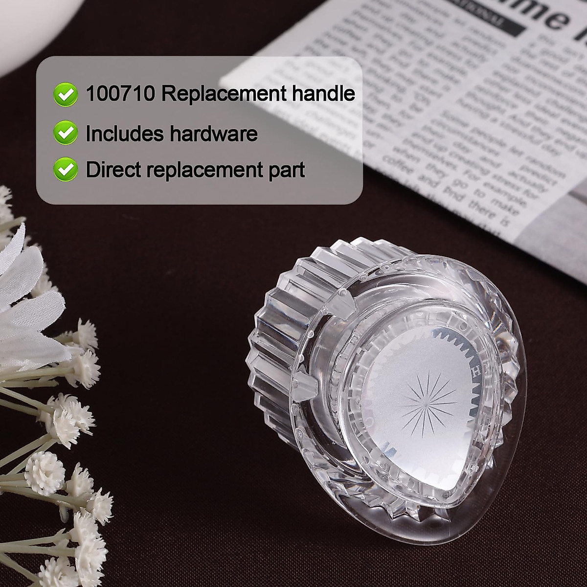 Replacement Knob Compatible with Moen 100710 Shower Handle, Bathroom Faucet Tub Knobs Replacement Parts for Single Handle Bathtub Bathroom Faucet Accessory