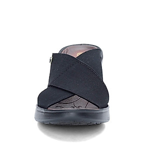 BZees Women's Desire Sandal, black stretch fabric, 8.5 M US