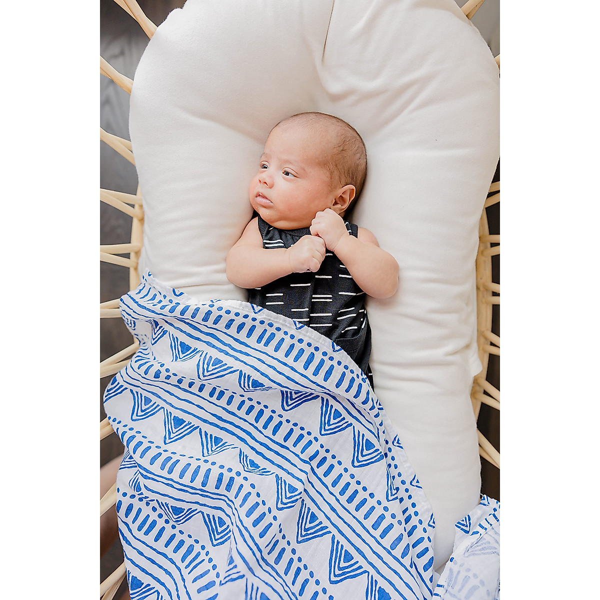 Sunshine & Poppy Muslin Baby Swaddle Blankets for Baby Boys or Girls - Stretchy Swaddle Blankets - Gender Neutral Baby Registry or Baby Shower Newborn Receiving Blankets