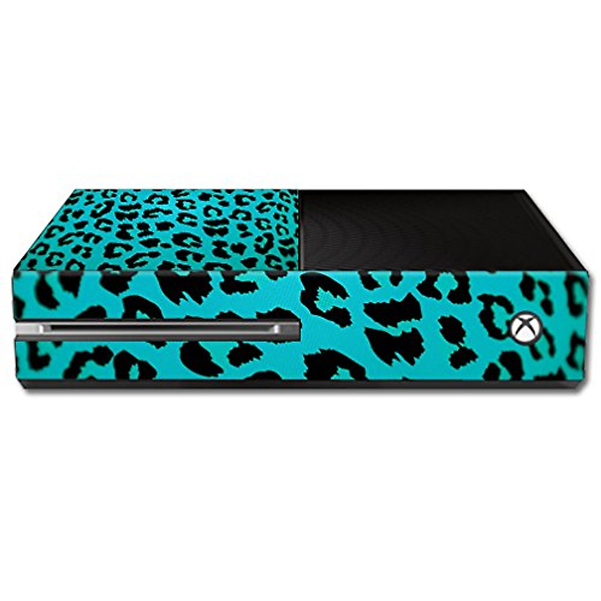 MightySkins Skin Compatible with Microsoft Xbox One - Teal Leopard | Protective, Durable, and Unique Vinyl Decal wrap Cover | Easy to Apply, Remove, and Change Styles | Made in The USA