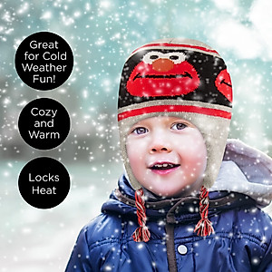 Sesame Street boys Elmo Toddler Winter and Mitten Set Beanie Hat, Elmo, 2-4T US
