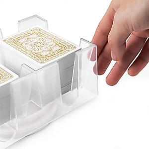 Brybelly Rotating Card Deck Tray | Standard Sized Playing Cards | Rotates in Any Direction | Clear | 6 Deck Tray