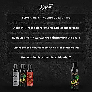 Detroit Grooming Co. Beard Conditioner for Men with Argan Oi l& Cocoa Seed Butter - Softener, Detangler, Hydrating Conditioner & Face Moisturizer-Toasted Vanilla and Amber - 313-8oz
