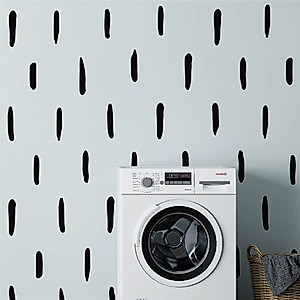 SHYJSHYJ Black Thick Irregular Line Vinyl Abstract Wall Decals, Peel and Stick Modern Boho Stickers, 120 Upright Stripes for Kids Nursery Bedroom Living Room Farmhouse Decor