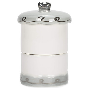 DEMDACO Baby Tooth and Curl Metallic Blue 3.5 x 2.5 Glossy Ceramic Keepsake Box