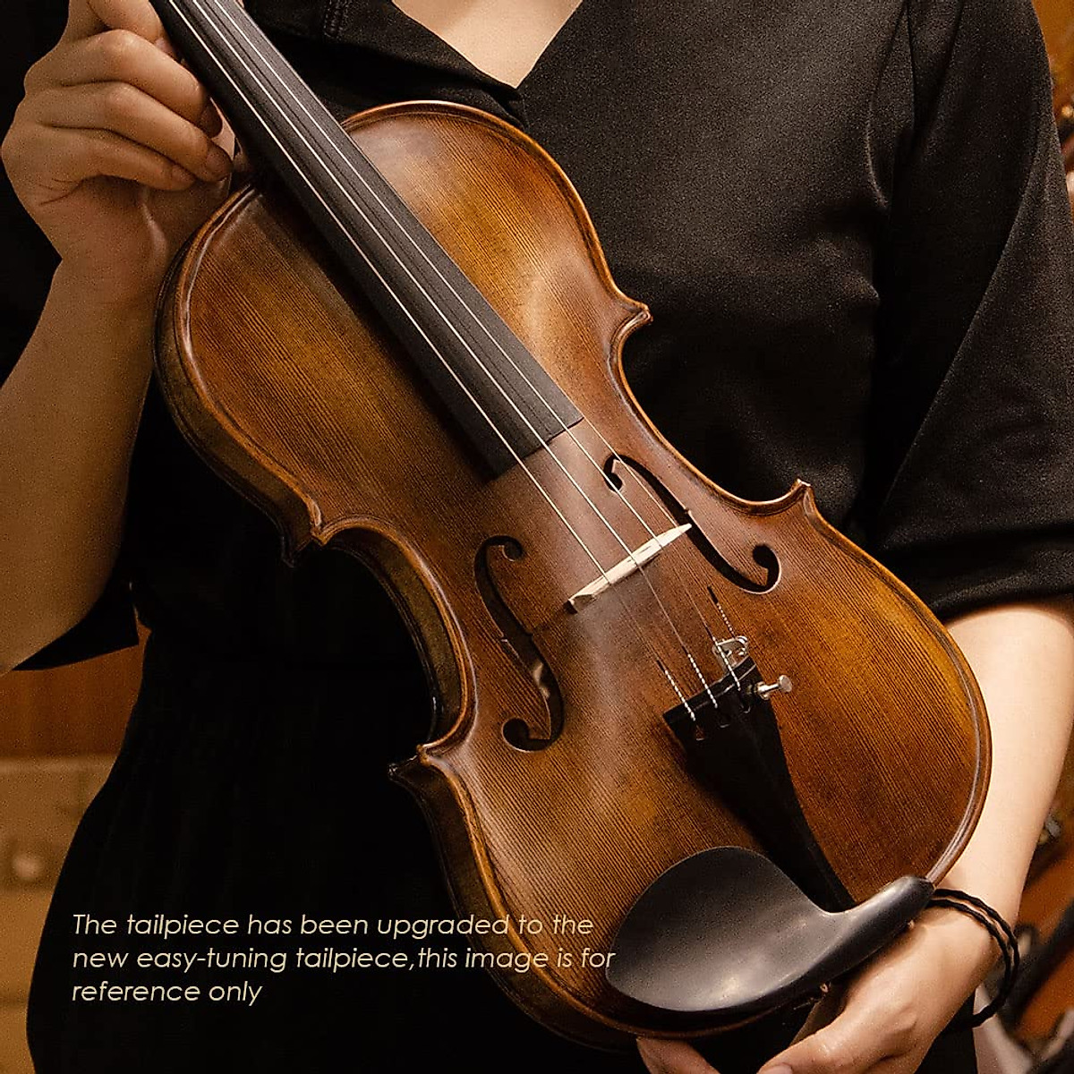 CHRISTINA Muse Full Size Violin Spruce Wood Fiddle Kit with Case,Bow, Additional String 4/4 Violin for Beginners Kid Adults