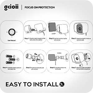 Blink Mini Wall Mount Bracket with Protective Case，Weather Proof 360 Degree Protective Adjustable Indoor/Outdoor Small Mount(1 Pack Black，Camera not Included)