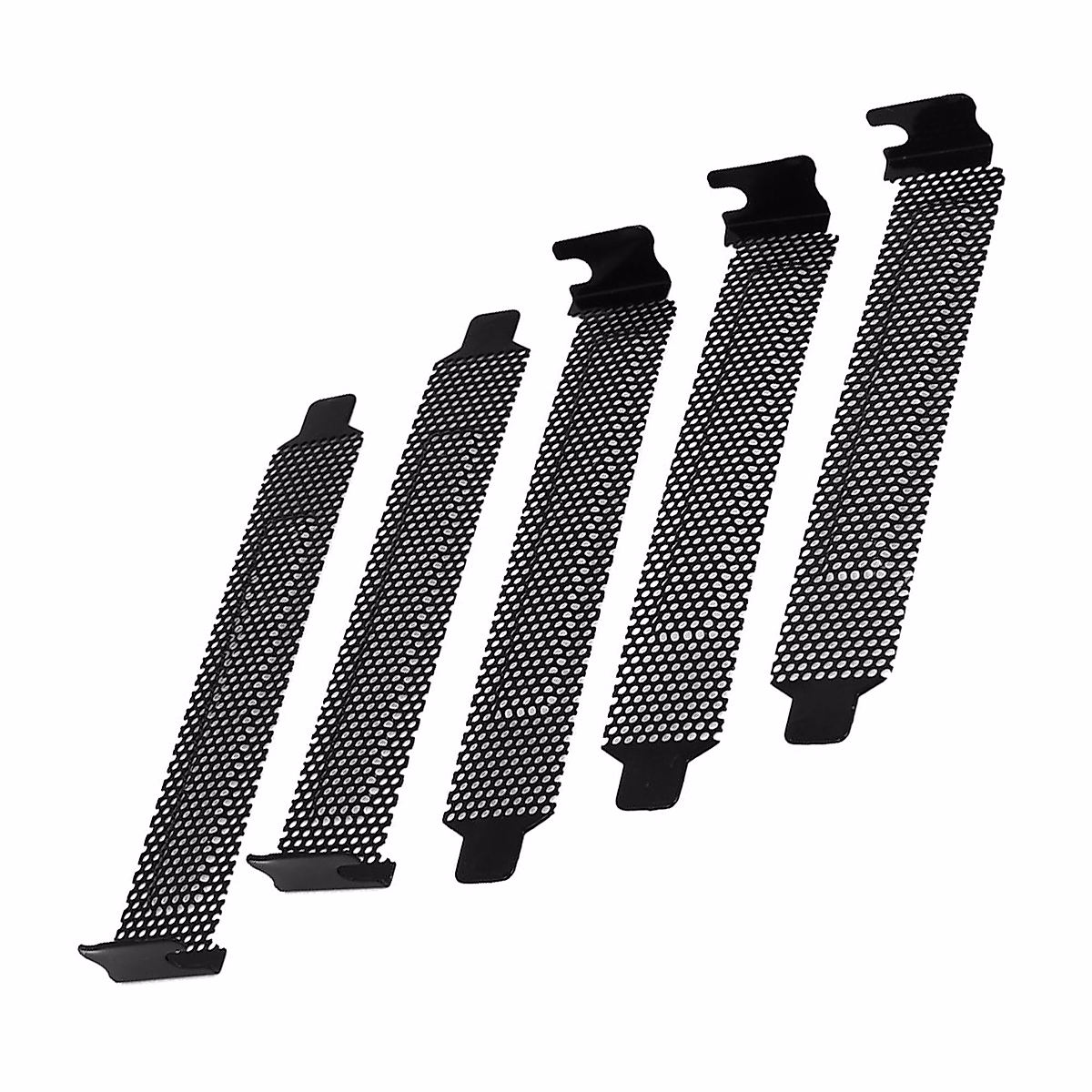 uxcell 5 Pieces PCI Slot Cover Black Hard Steel Dust Filter Blanking Plate with Screws, Vented PCI Slot Cover for Computer Cases
