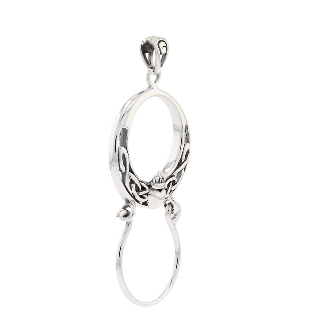 Jewelry Trends Claddagh Celtic Knot Charm Holder Keepsake Sterling Silver Pendant