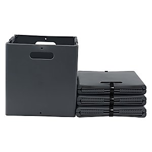 Nesmilers 4 Pack Collapsible Storage Cubes, Foldable Cubes Storage Bins, Grey