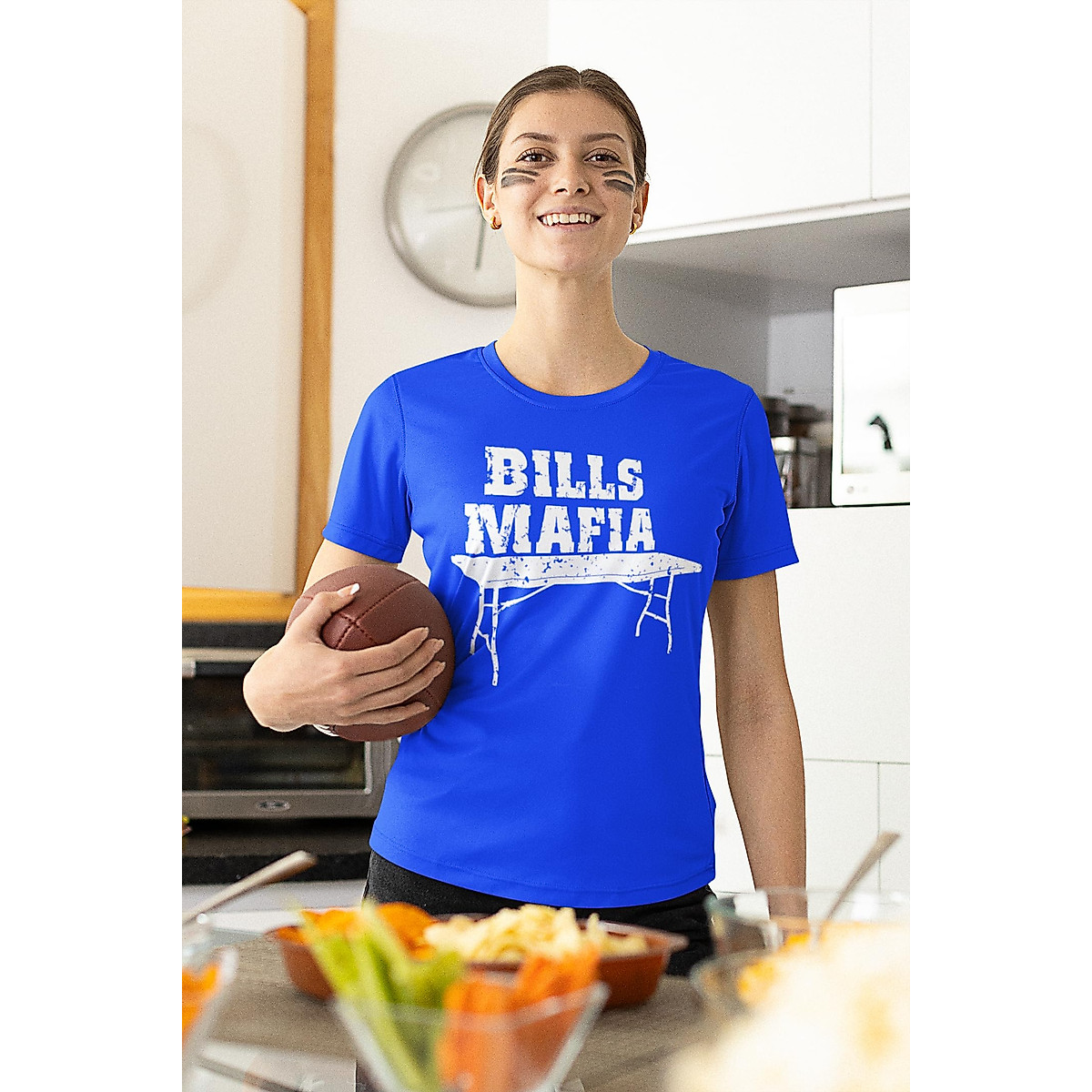 Expression Tees One-Piece Bills Mafia Fan 6 Months Royal Blue Romper