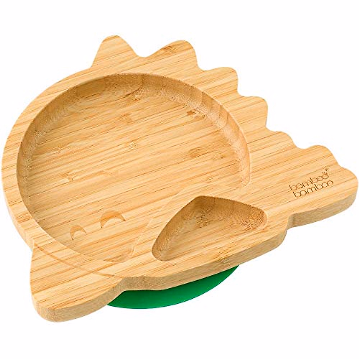 Bamboo Baby Plate with Suction - Kids and Toddler Suction Cup Plate for Babies, Non-toxic All-Natural Bamboo Baby Food Plate Stays Cool to the Touch for Baby-Led Weaning