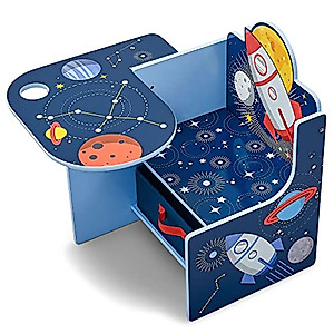 Delta Children Space Adventures Chair Desk with Storage Bin - Ideal for Arts & Crafts, Snack Time, Homeschooling, Homework & More - Greenguard Gold Certified, Blue