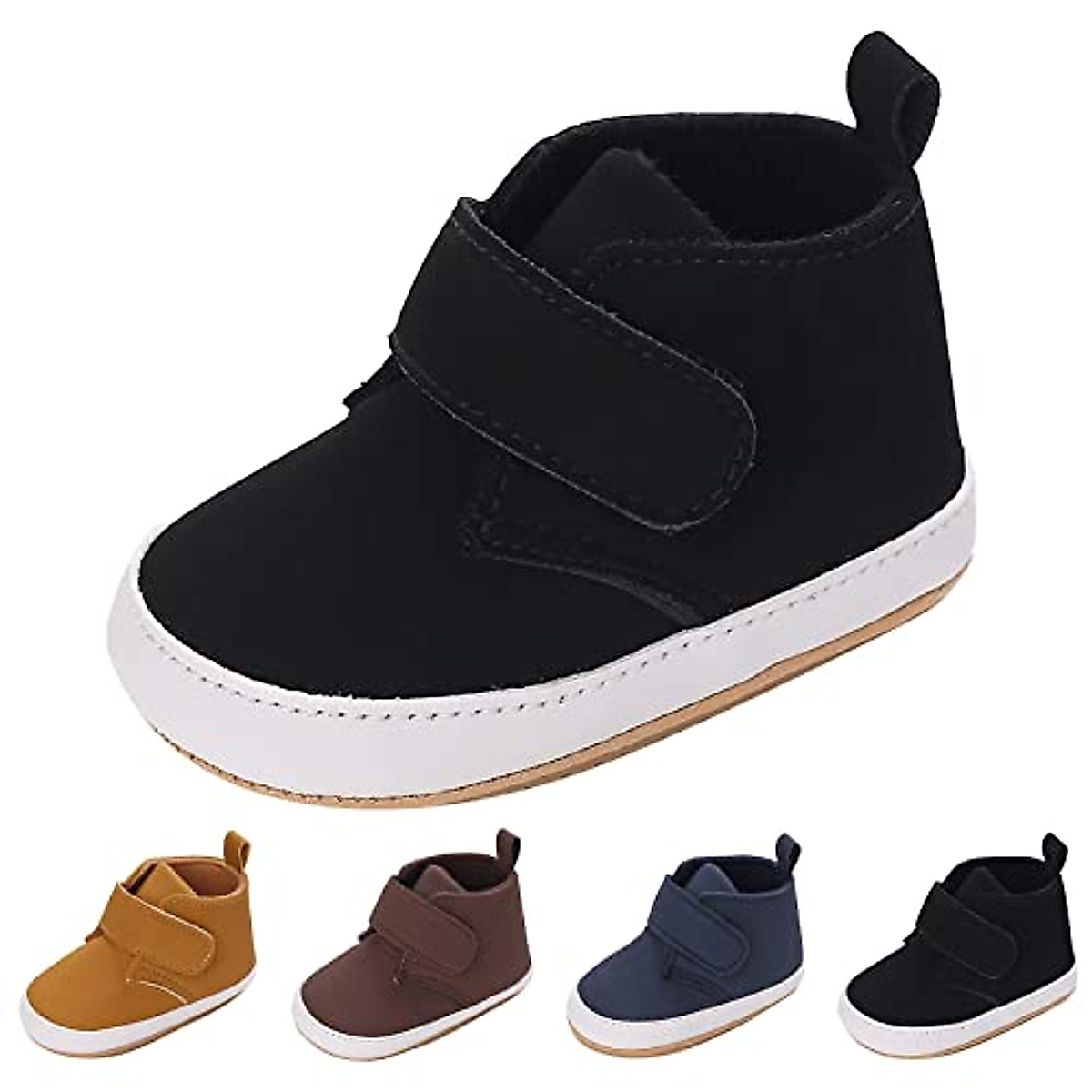 Lykmera Spring Autumn Children Baby Toddler Shoes Boys Girls Floor Sports Shoes Flat Bottom Non Slip High Hook Loop Shoes (Blue, 6-12 Months)