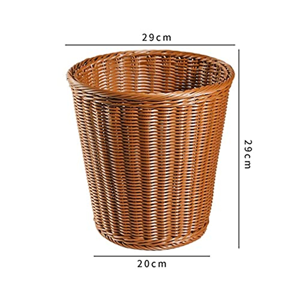 Paper plastic wastebasket Waste Basket Garbage Container Bin Plastic Woven Storage Baskets Decorative Round Trash Can for Bedroom Desktop Utility Rooms garbage container Garages retro waste bin