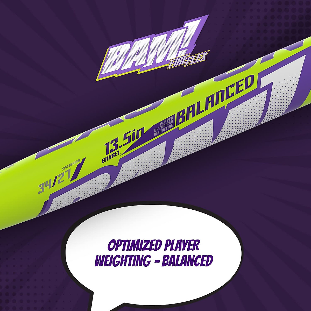 Easton | 2023 | Comic BAM | Balanced | USSSA | SLOWPITCH Softball Bat | 13.5" Barrel