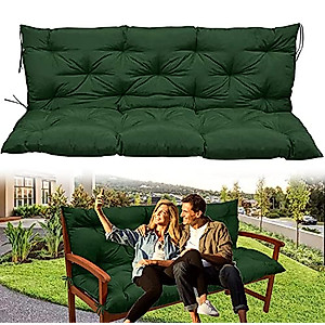 Waterproof Bench Cushion with Backrest, 2 or 3 Seat Swing Replacement Cushions Overstuffed for Garden Patio Swing Outdoor Bench Cushions