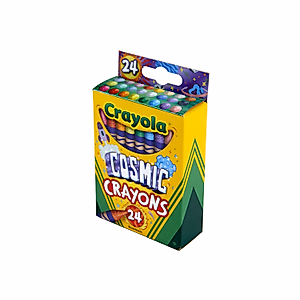 Crayola Cosmic Crayons, Pearl & Glitter Colors, 24ct Crayons, Gift for Kids, Ages 4 & up