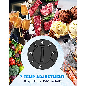 Joy Pebble 1.8 Cu.Ft Chest Freezer with Removable Basket and Bottom Defrost Water Drain Freestanding Top Open Door, Deep Freezer, Mini Freezer with Adjustable 7 Thermostat for Home/Apartment, Black