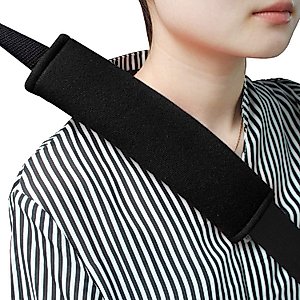 GAMPRO Car Seat Belt Pad Cover, 2-Pack Soft Car Safety Seat Belt Strap Shoulder Pad for Adults and Children, Suitable for Car Seat Belt, Shoulder Bag, Backpack (black, 2 pack)